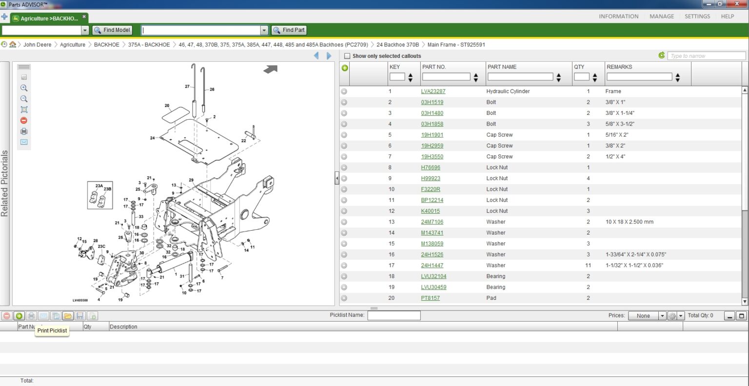 Parts Advisor John Deere / Hitachi 2025 – Softwares, Cursos y Manuales ...
